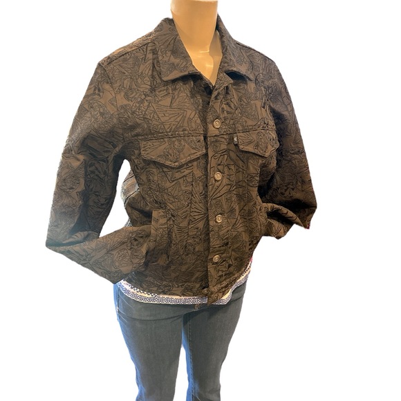 cocurata | Jackets & Coats | Vintage Brown Hand Stitched Silk Lined ...